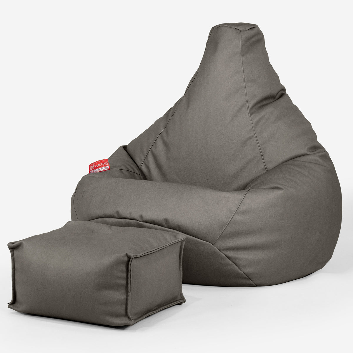 LoungePug ハイバック背もたれビーズチェア-ヴィーガンレザーグレー– Lounge Pug Japan